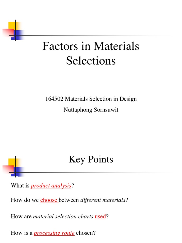 Factors in Materials Selections | PDF | Composite Material | Industrial ...