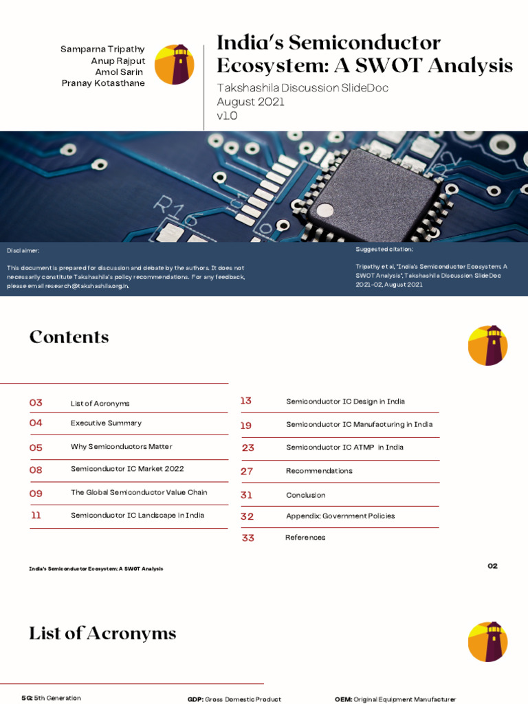 India Semiconductor Ecosystem TDS Aug21 | PDF | Integrated Circuit ...