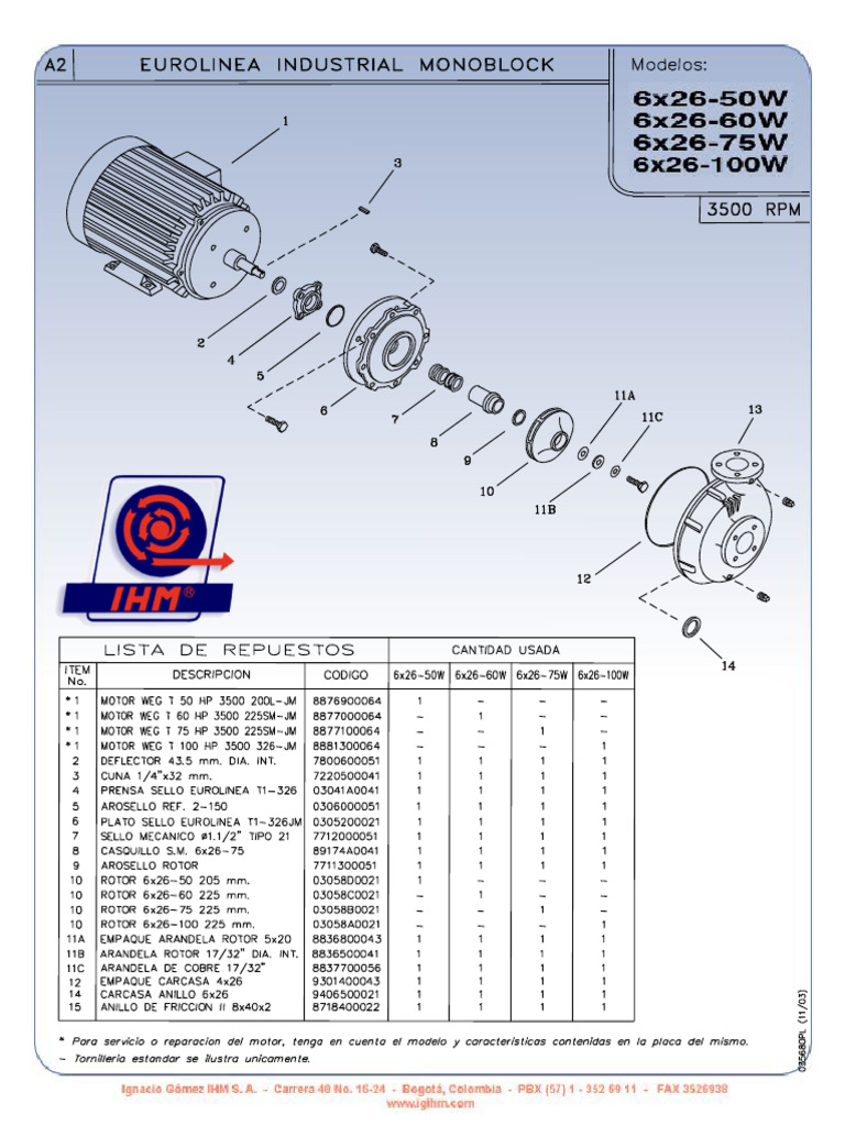 02-PARTES 6X26 - 40HP - Imprimir | PDF