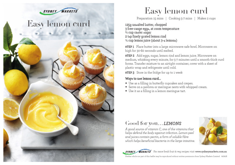 Lemon Curd | PDF | Cooking, Food & Wine | Wellness