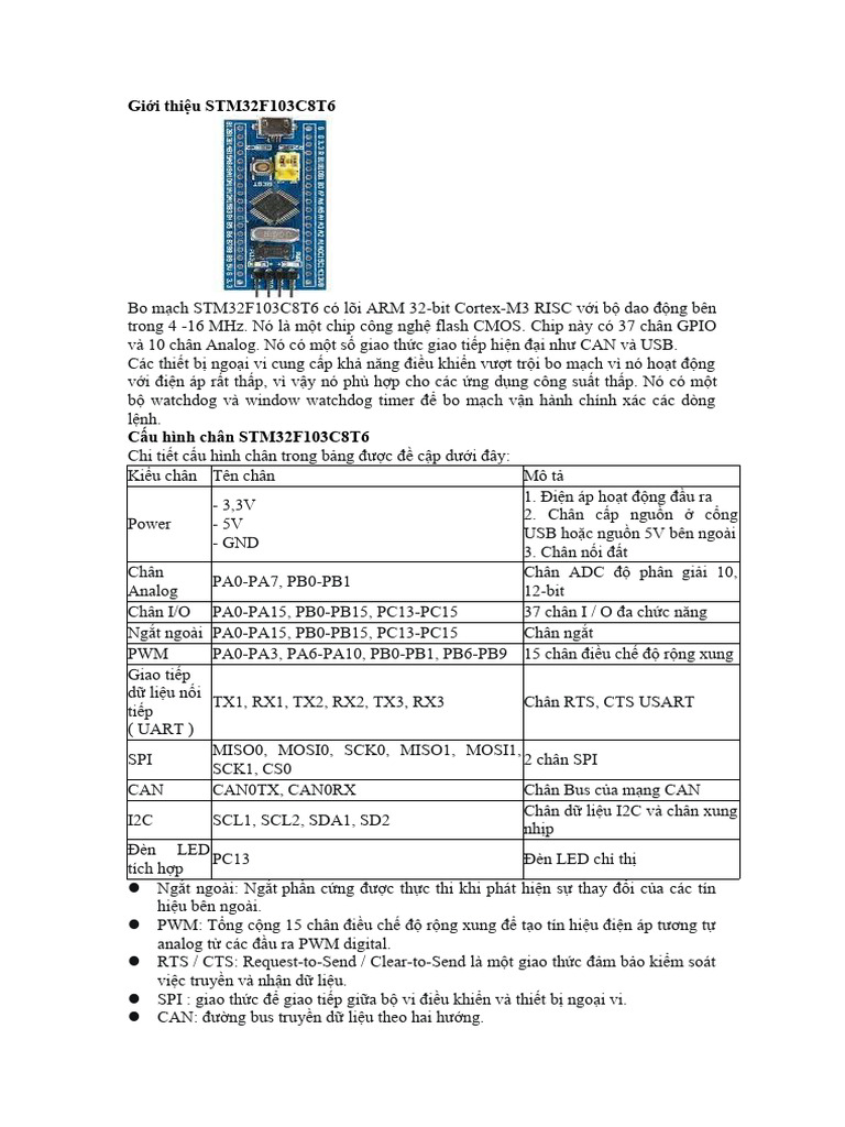 Giới thiệu STM32F103C8T6 | PDF