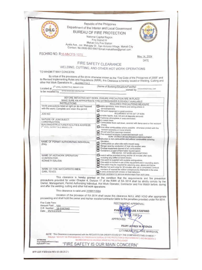 Hotworks Permit | PDF