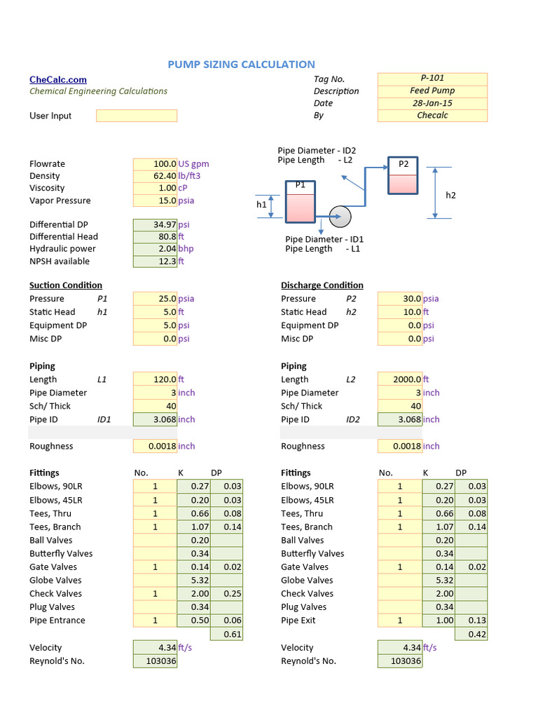 Pump-Sizing-Calculation | Download Free PDF | Valve | Pump