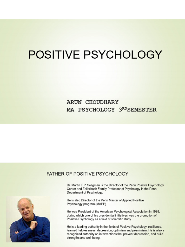 Positive Psychology | PDF | Positive Psychology | Psychology