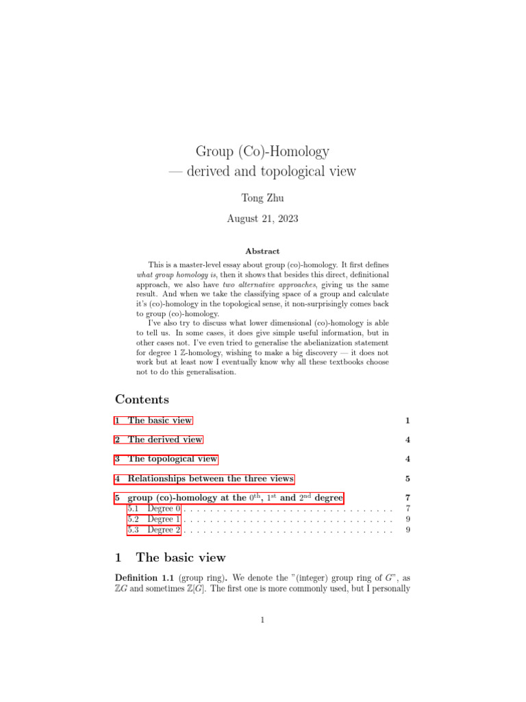 Group (Co)-Homology Explained | PDF | Geometry | Algebraic Topology