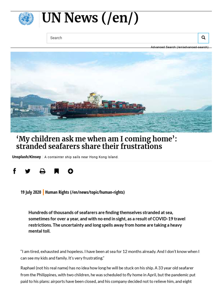 My Children Ask Me When Am I Coming Home' Stranded Seafarers Share ...