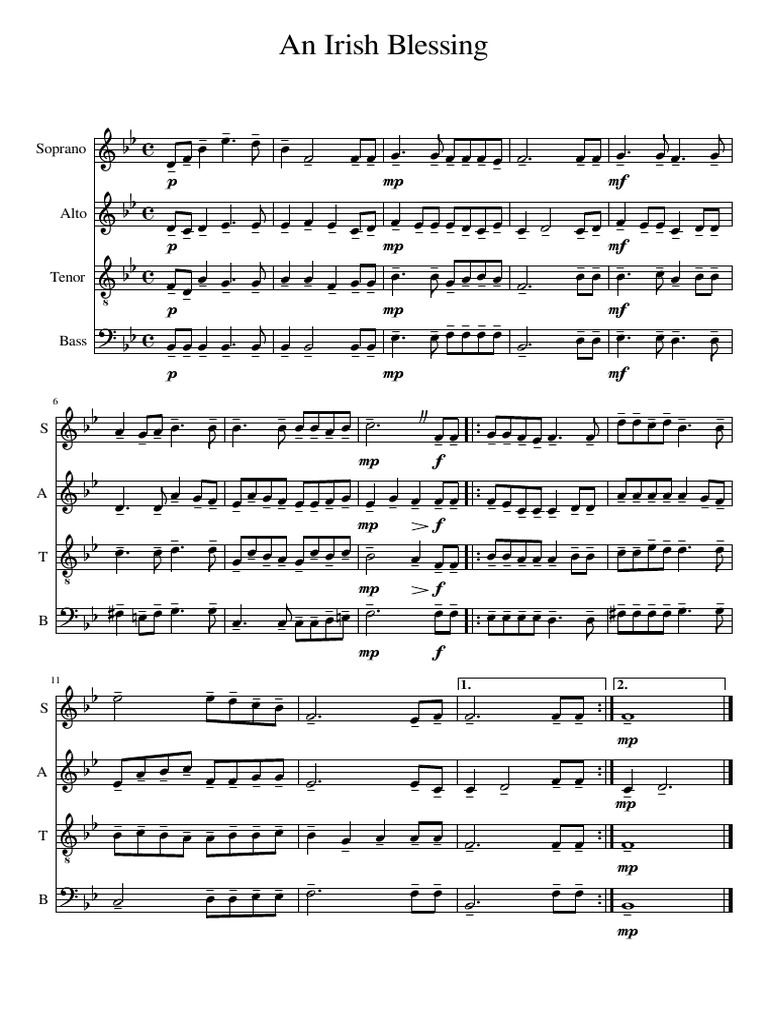 An Irish Blessing | PDF | Choral Music | Choral Compositions