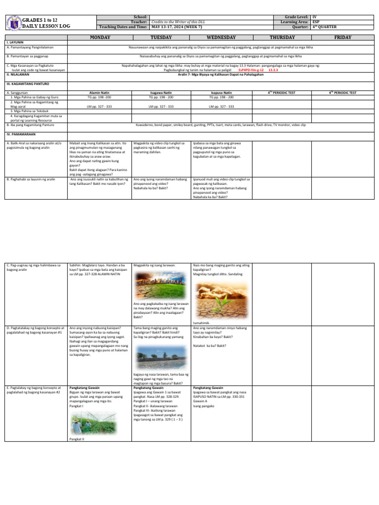 DLL_ESP 4_Q4_W7 | PDF