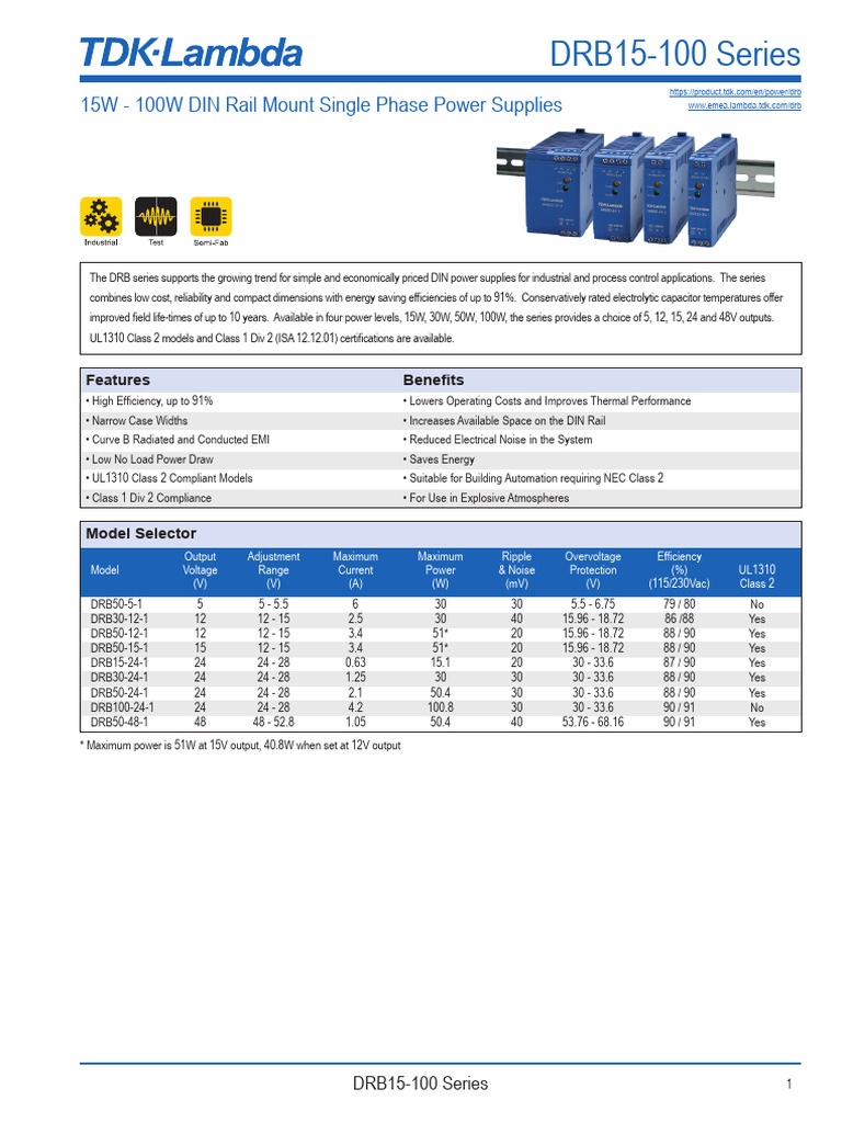 DRB-Datasheet | PDF | Power Supply | Alternating Current