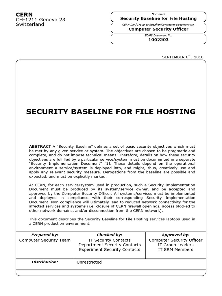 Security Baseline For File Hosting | PDF | Computer File | Access Control