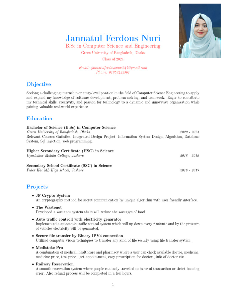 Jannatul _CV | PDF | Computer Programming | Web Development