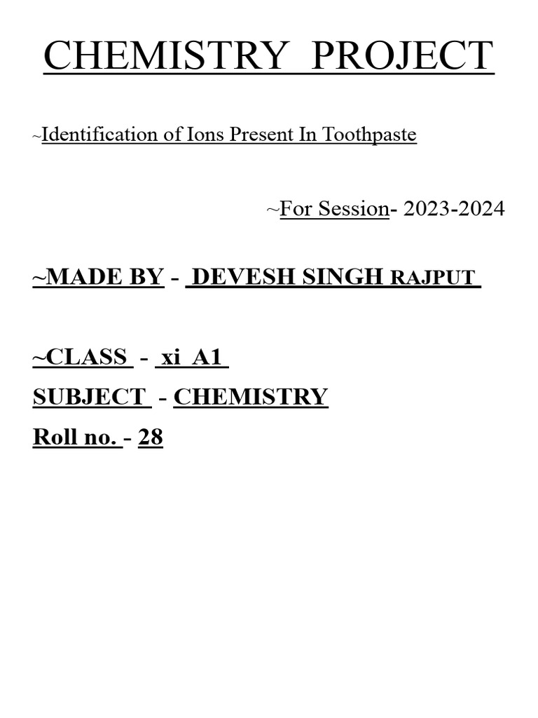 Chemistry Project Devesh | Download Free PDF | Chemistry | Chemical ... Chemistry Project Devesh | Download Free PDF | Chemistry | Chemical ...