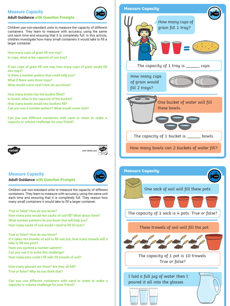 Activity Cards - Measure Capacity | PDF