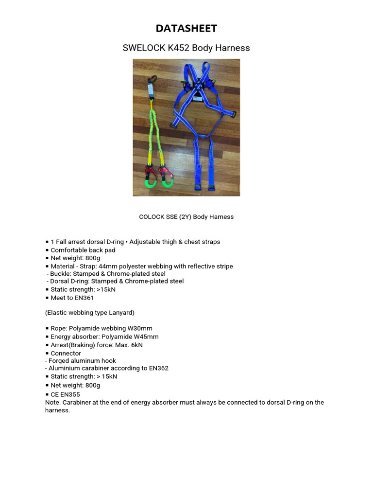 SWELOCK Colock SSE Body Harness | PDF