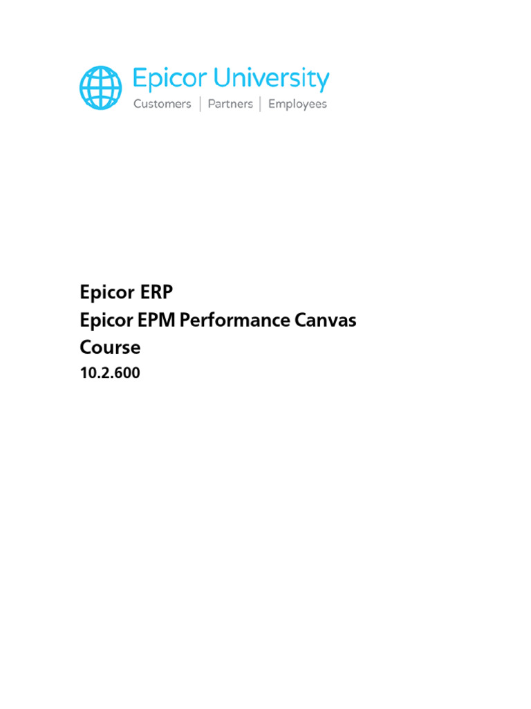 Epicor EPM Performance Canvas | PDF | Data Warehouse | Databases