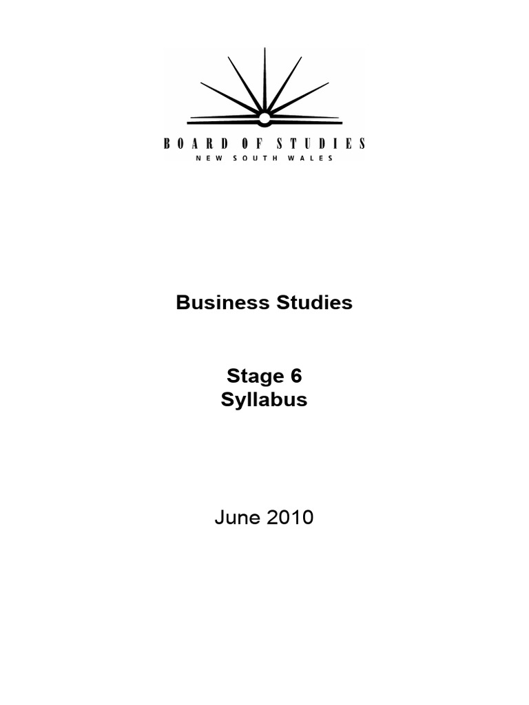 Business Studies st6 Syl | PDF | Employment | Marketing