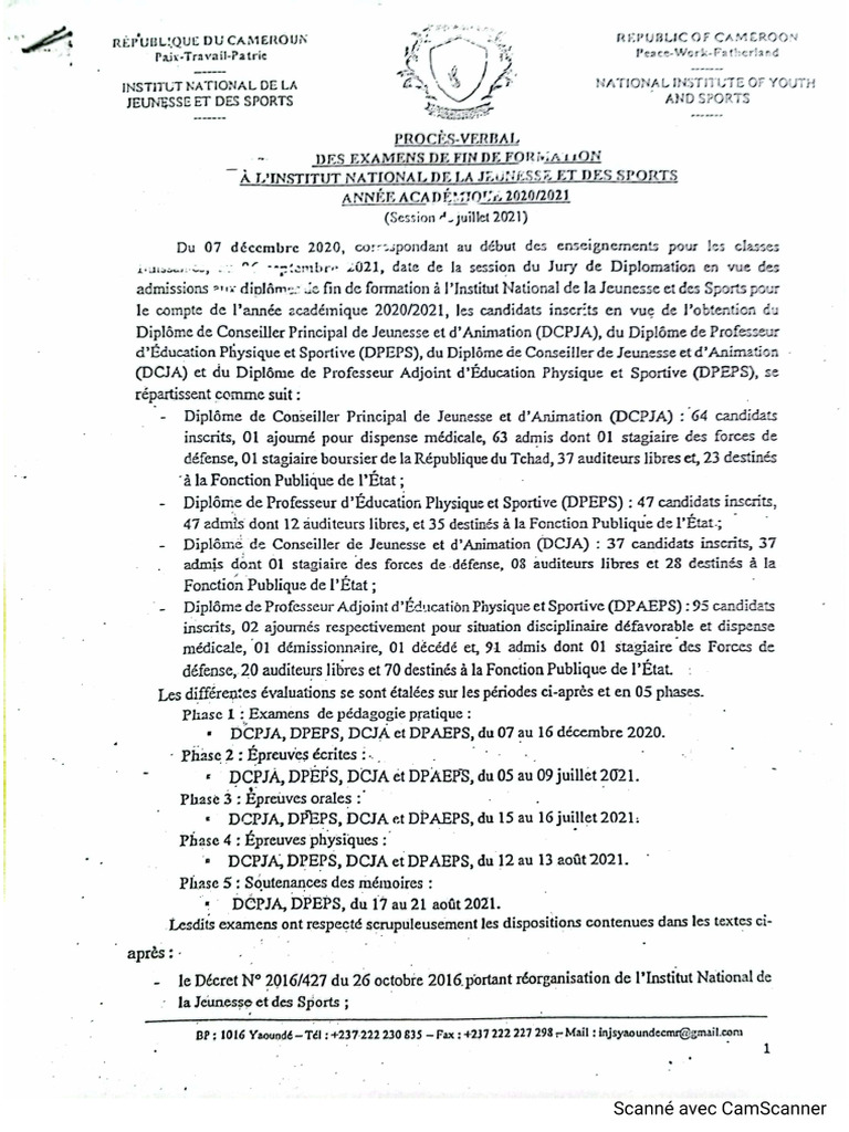 Pv Sortie Injs 2021 | PDF