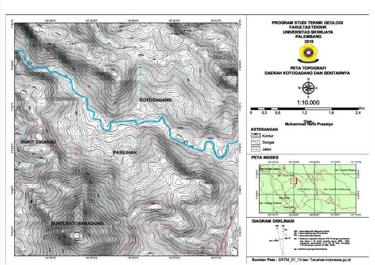 Peta Topografi Bukit Cikarau | PDF