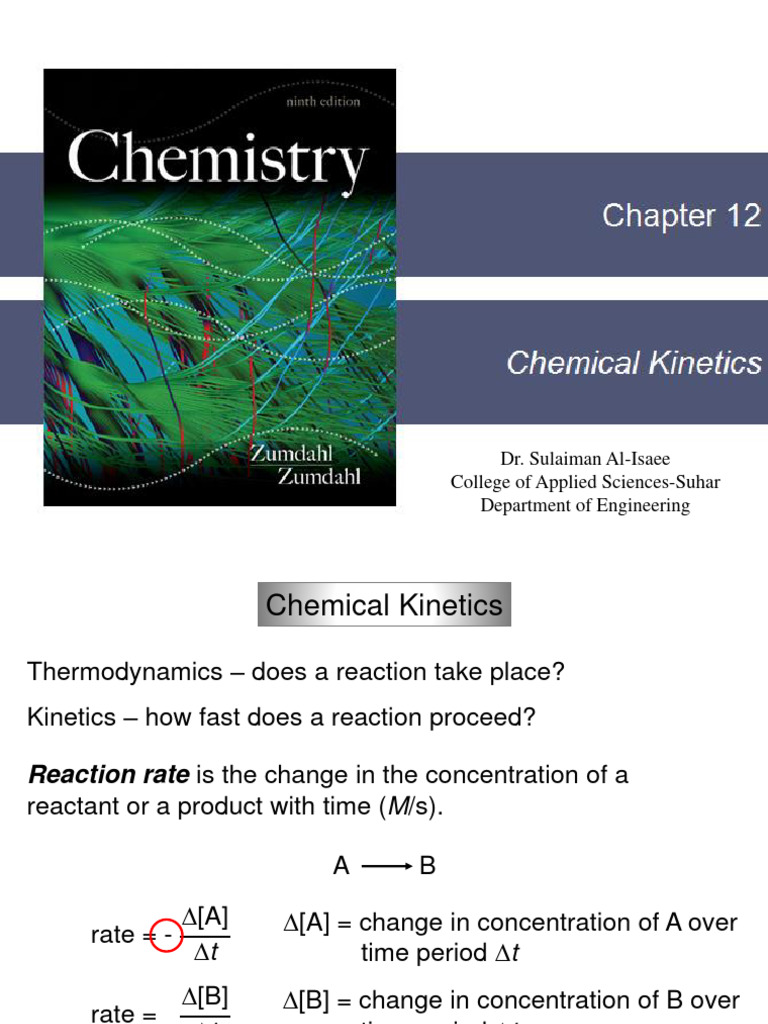 Chapter 12 Chemical Kinetics | PDF | Reaction Rate | Activation Energy