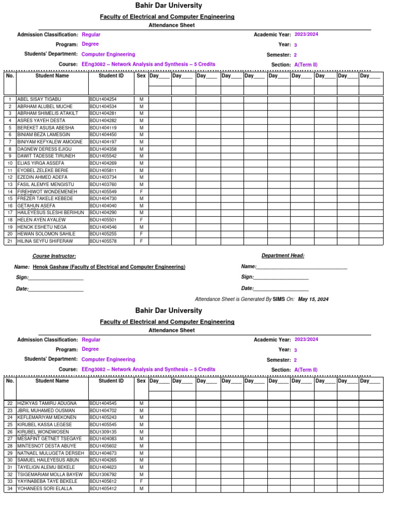 Student Attendance Report | PDF | Electricity | Computing