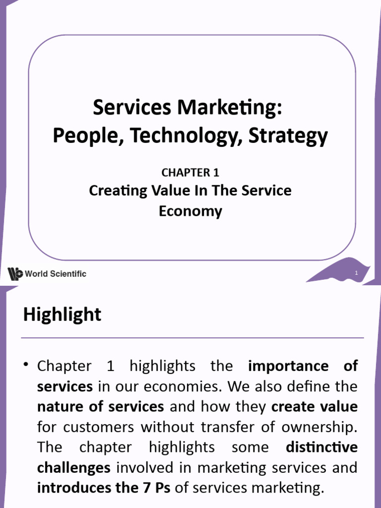 Chapter 1. Creating Value in The Service Economy | PDF | Marketing ...