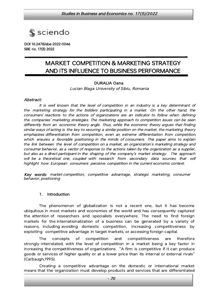 Marketing Strategy and Competition (#) | PDF | Marketing | Competitive ...