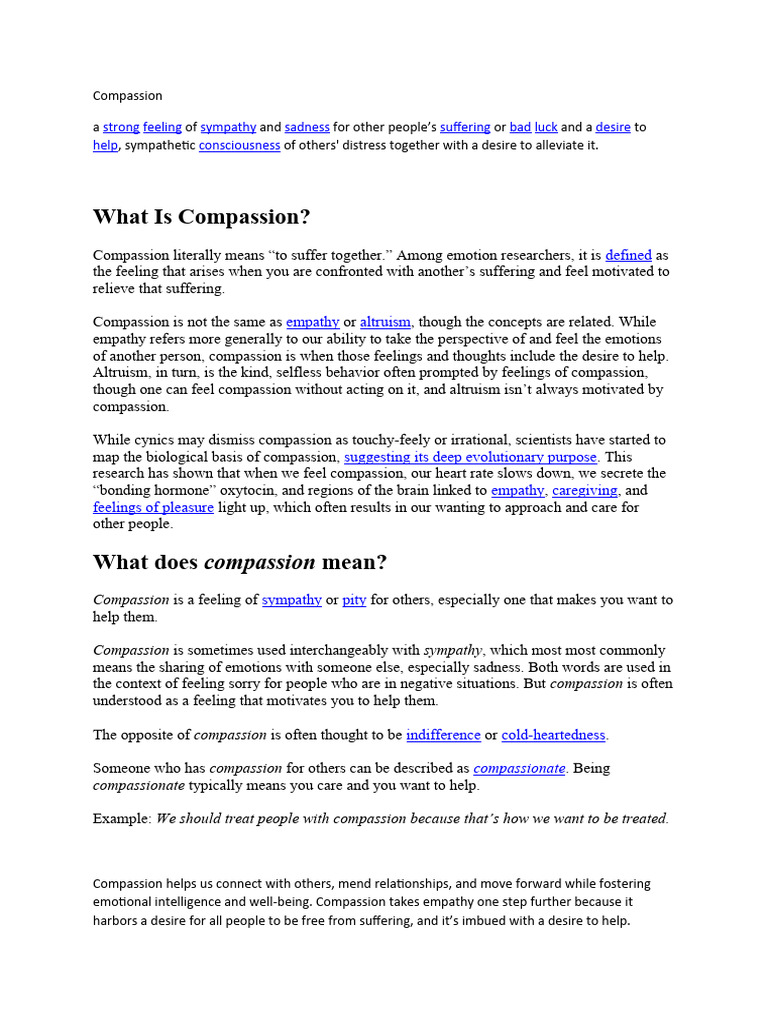 Compassion | Download Free PDF | Compassion | Empathy