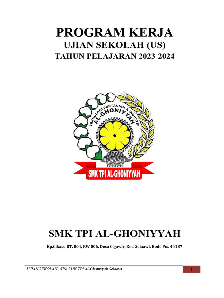 Program Kerja US 2024 Baru | PDF