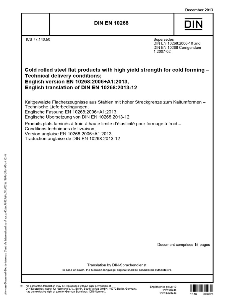 Hc420la-Din en 10268 | PDF