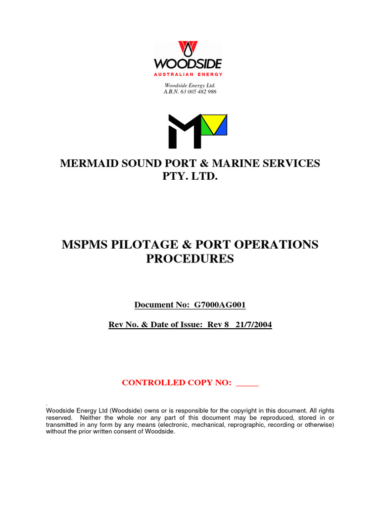 MSPMS Pilotage - Operating Procedures | PDF | Oil Tanker | Maritime Pilot