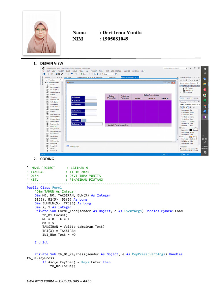 Latihan9 Devi Irma Yunita 1905081049 | PDF