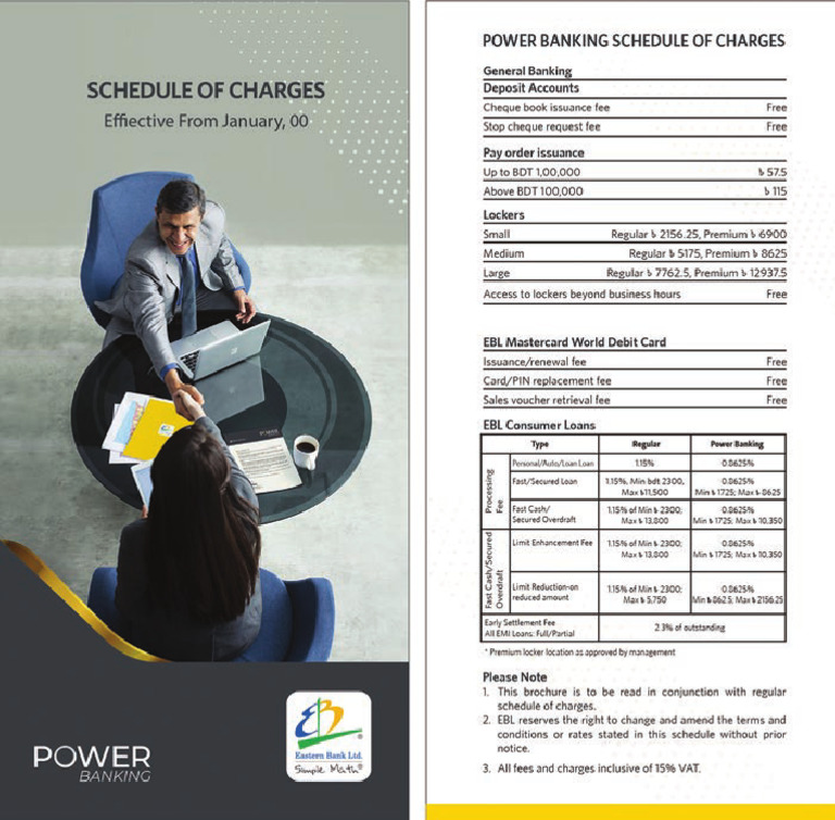 Power Banking Schedule-of-Charges | PDF