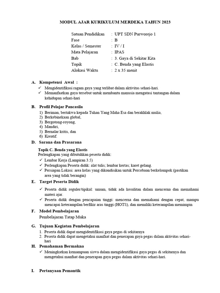 MA - Bab 3 - Gaya Pegas | PDF | Karier & Perkembangan | Sains & Matematika
