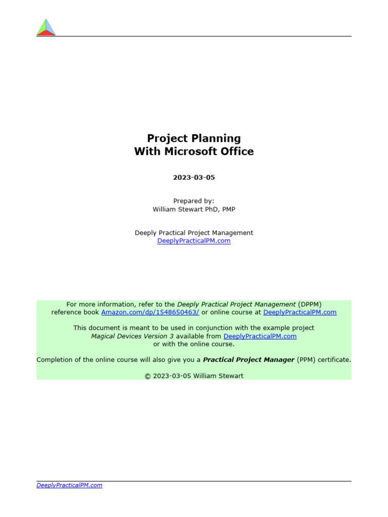 3 - Project Planning With MS Office | PDF | Project Management ...
