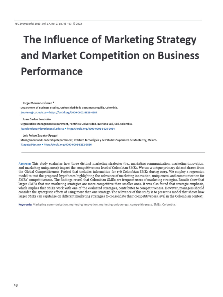 Influence of Marketing Strategy (I) | PDF | Marketing | Competitive ...