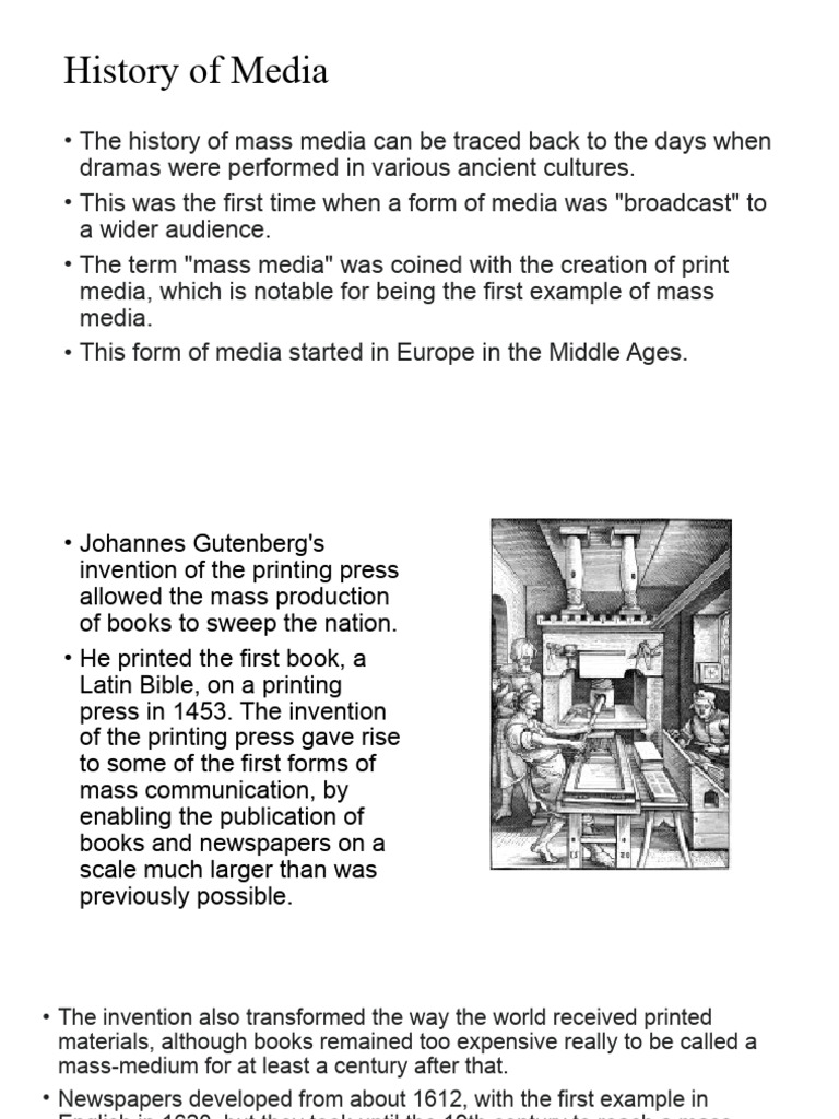 History of Media | PDF | Mass Media | Human Communication
