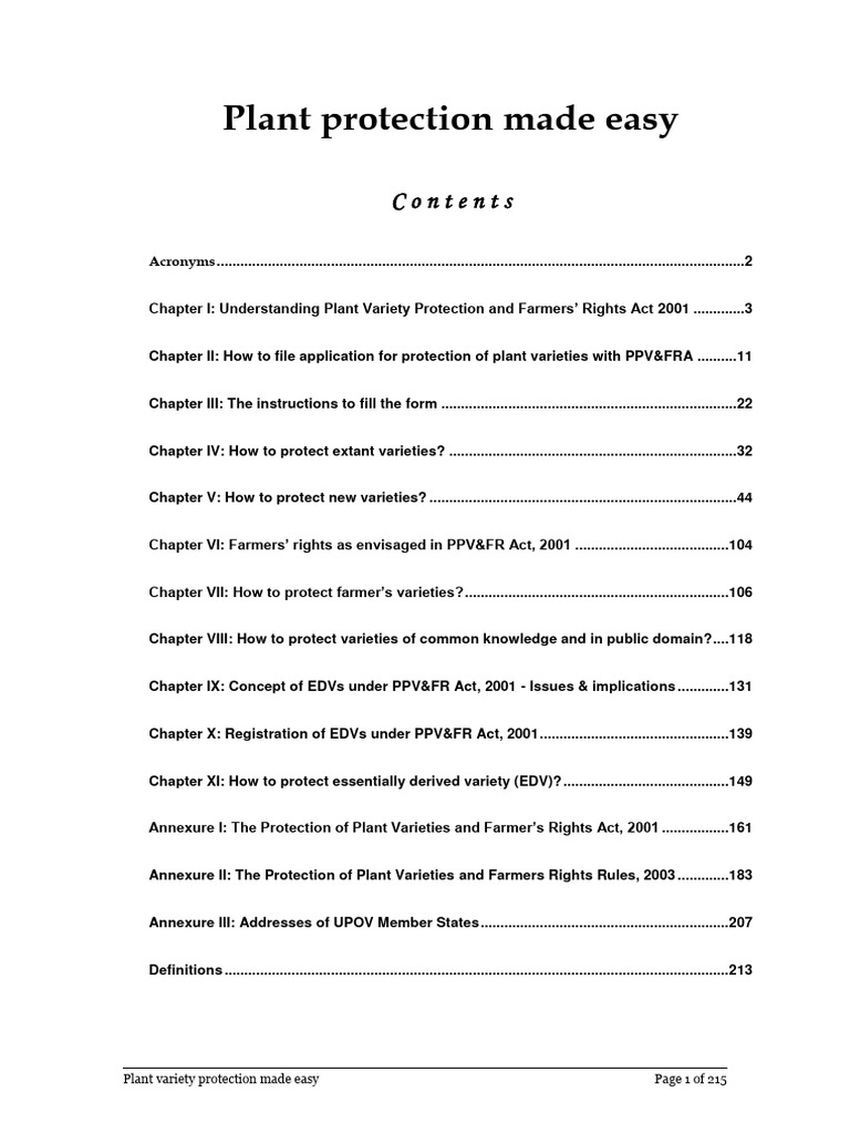 Plant Variety Protection Guide 2001 | PDF