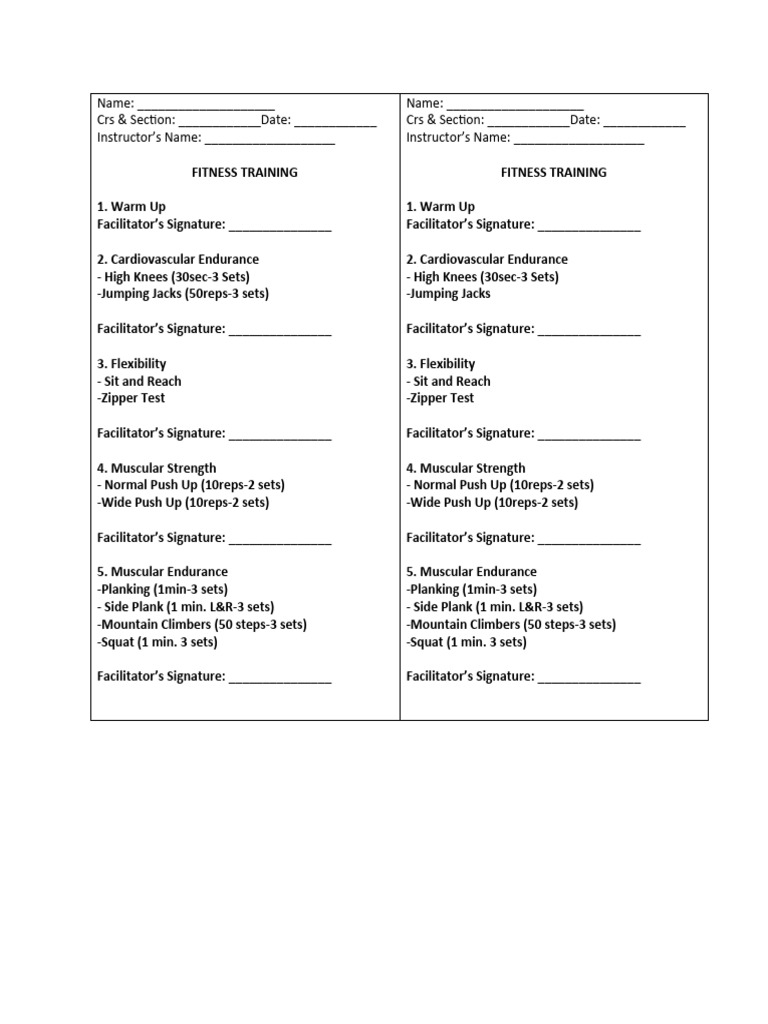 Fitness Program | PDF | Sports & Recreation | Teaching Methods & Materials