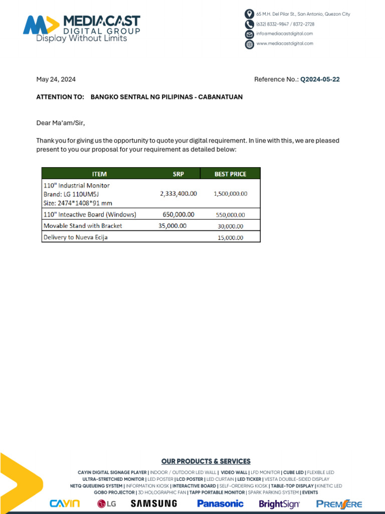 Mediacast Digital Group Proposal | PDF | Per Diem