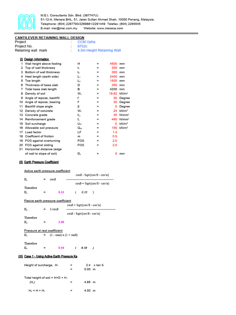 G01-Retaining Wall Design (CHB 01-10-04) | PDF | Civil Engineering | Applied And ...