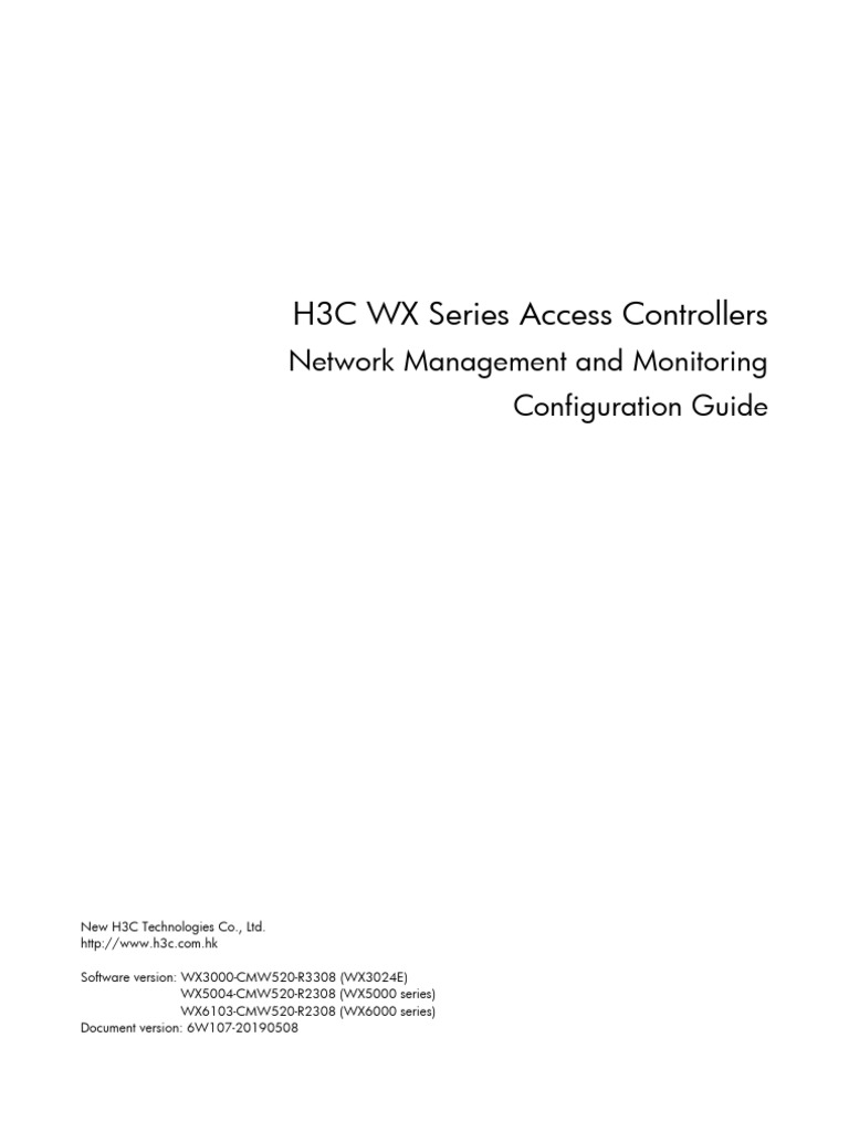H3C WX Series Access Controllers: Network Management and Monitoring Configuration Guide | PDF ...