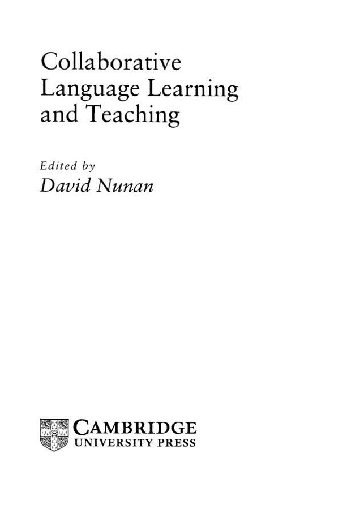 Collaborative Language Learning and Teaching | PDF | Language Arts & Discipline
