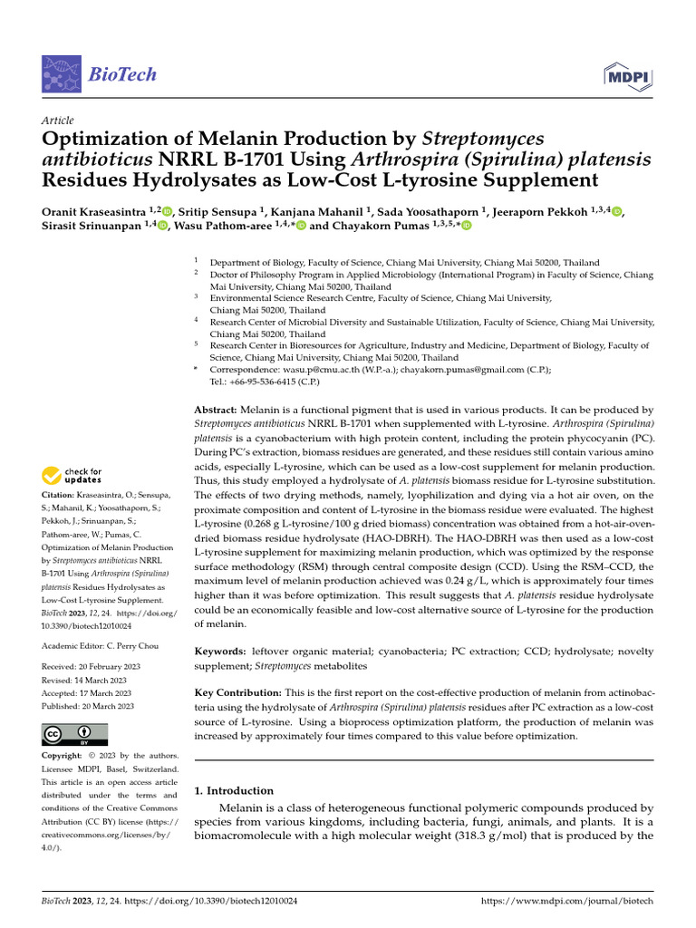 Biotech 12 00024 v2 | PDF | High Performance Liquid Chromatography ...