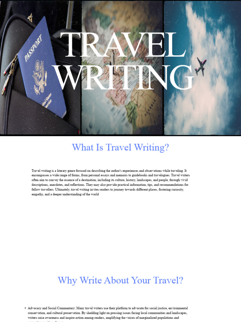 Understanding Travel Writing Essentials | PDF | Travel Literature ...