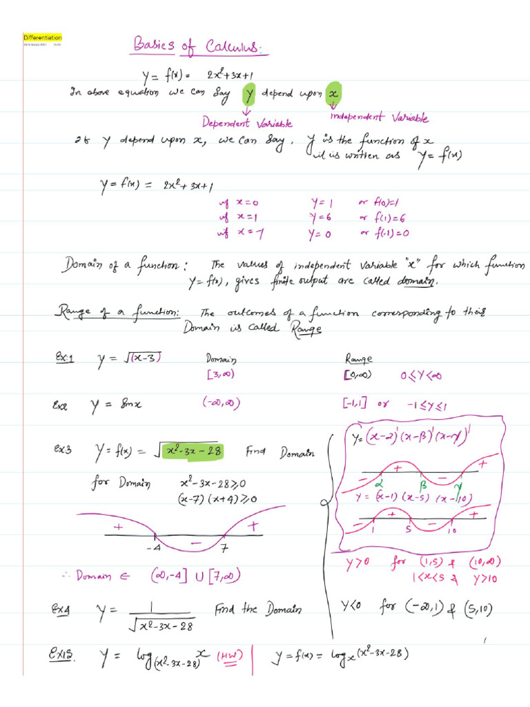 0001 Basic of differentiation | PDF