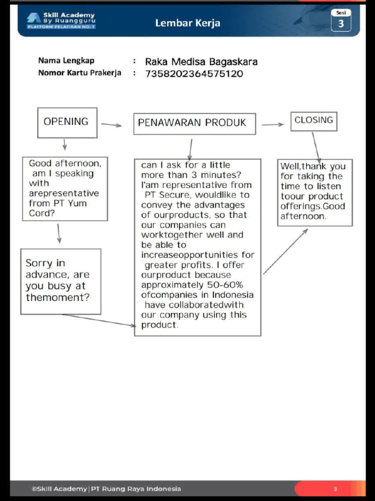 TPM3 Blueprint Teks Cold Call - Raka Medisa Bagaskara | PDF