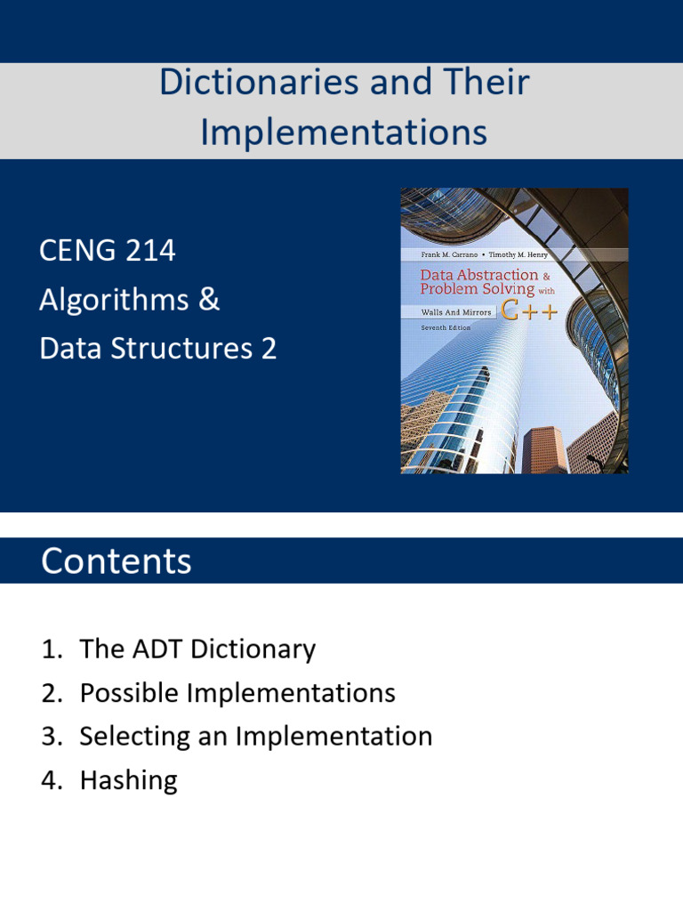 Chapter18-Dictionaries and Hashing | PDF | Computing | Computer Programming