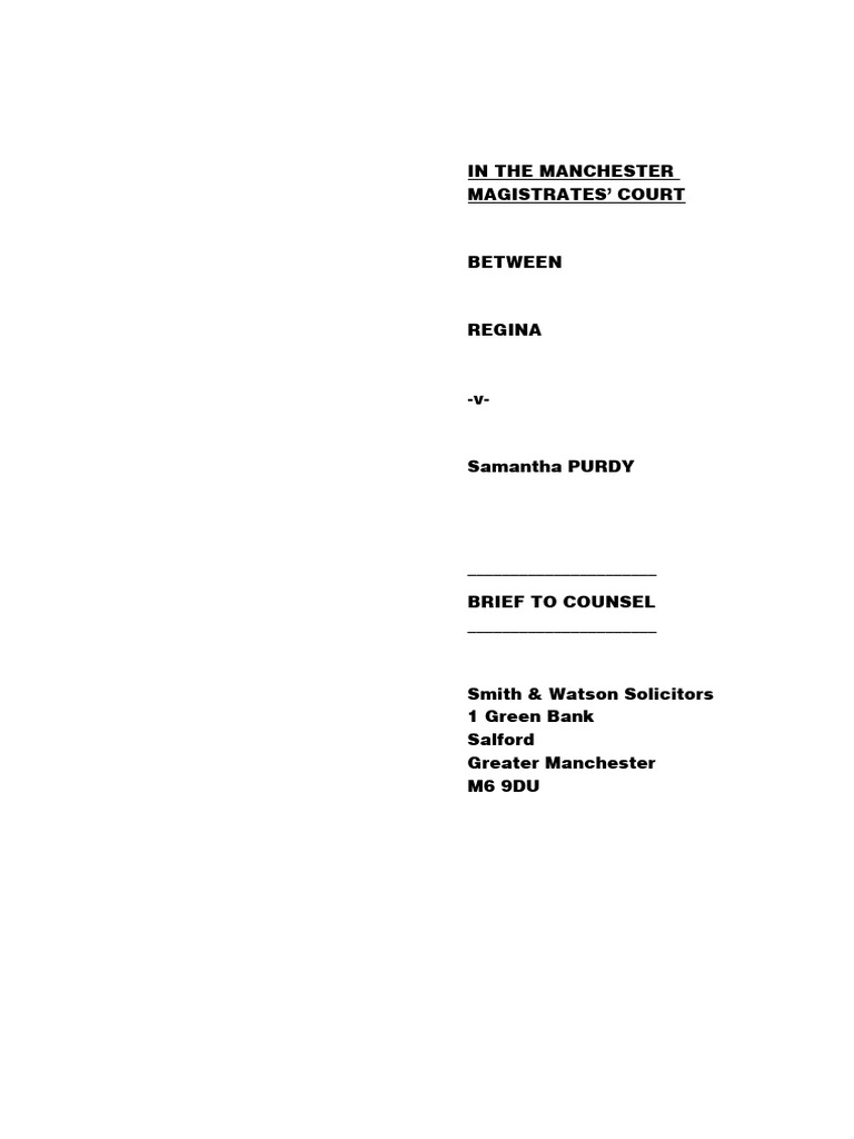 R v. Purdy Case Papers | PDF | Prosecutor