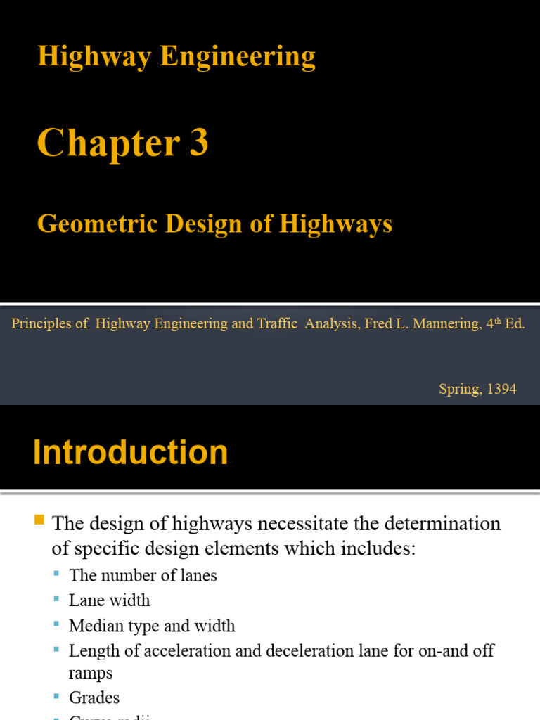 HighwayEngineering (CH 3) | PDF | Geometry
