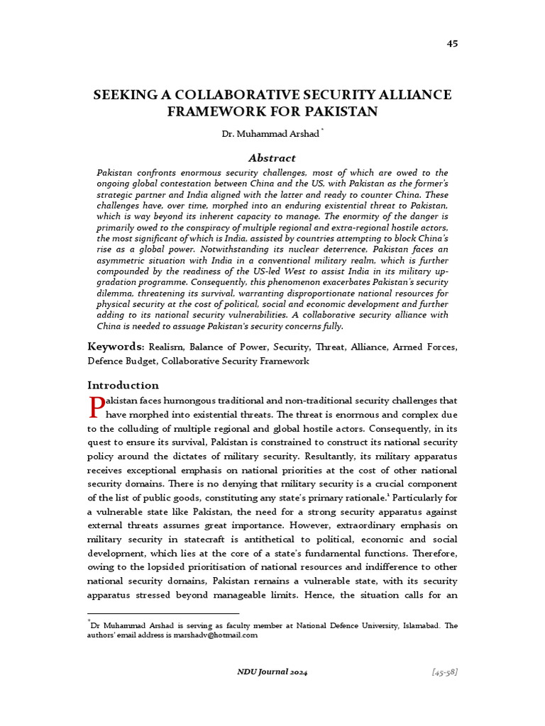 04 Seeking A Collaborative | PDF | Pakistan | National Security